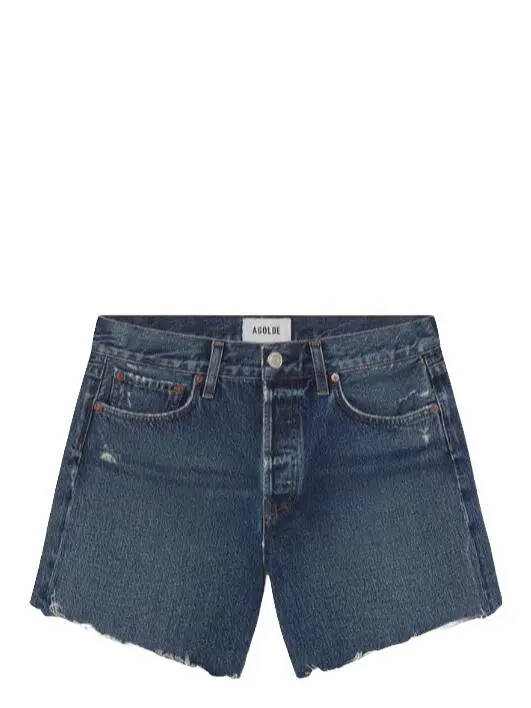 AGOLDE Parker High-waisted Denim Shorts - Blue