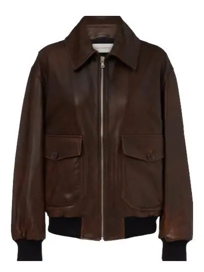 Nour Hammour Anton Leather Blouson Jacket - Black