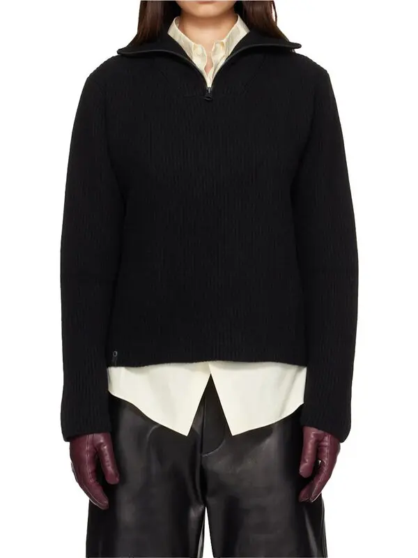 Mackage Gladys Knit Half-zip Pullover Sweater - Black