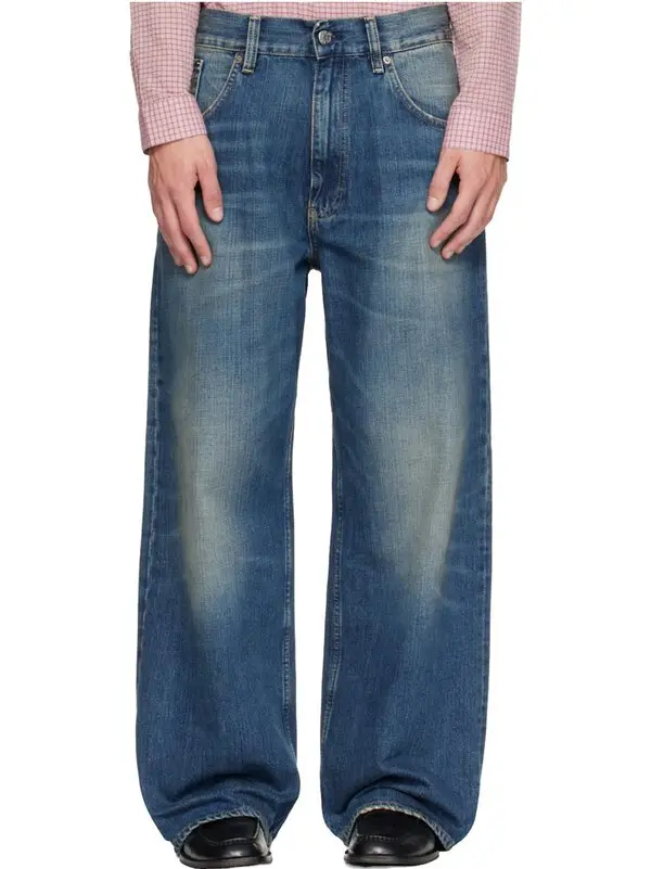 SUNFLOWER Super Wide Belt Loop Jeans - Blue