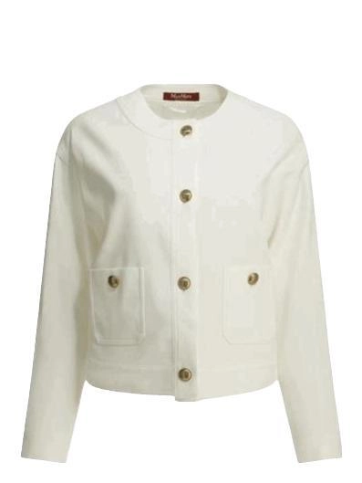 Max Mara Kiwi Button-up Jacket With Patch Pockets - Beige