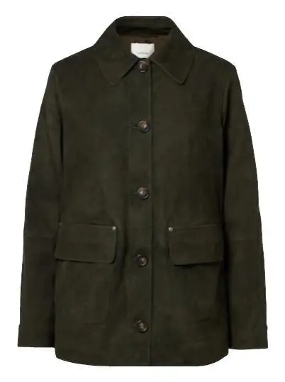 Vince Suede Button-front Jacket - Black
