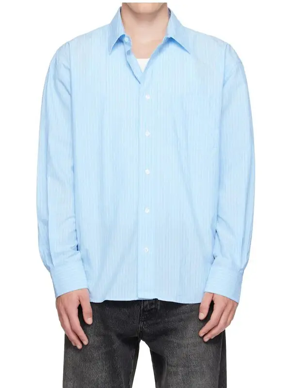 SUNFLOWER Striped Oversized Shirt - Blue