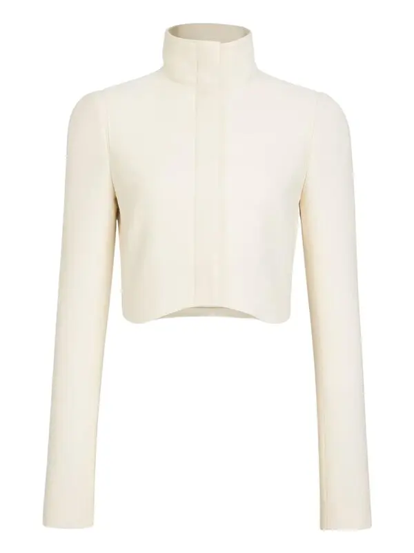 Alaïa Wool Crepe Tailored Jacket - Ivory