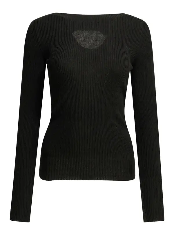 Rick Owens Ribbed Knit Sweater With Back Cutout - No