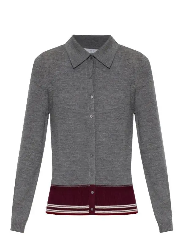 IRO PARIS Long-sleeved Collared Knitwear Cardigan - Gray