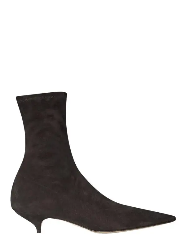 THE ROW Liisa Kitten Boots - Black