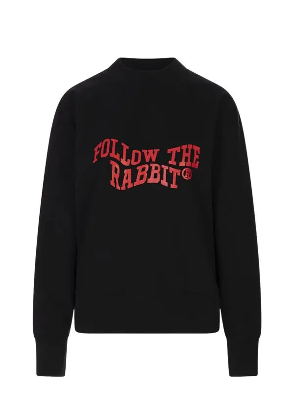 MSGM Long-sleeved Crewneck Sweatshirt With Graphic Print - Black