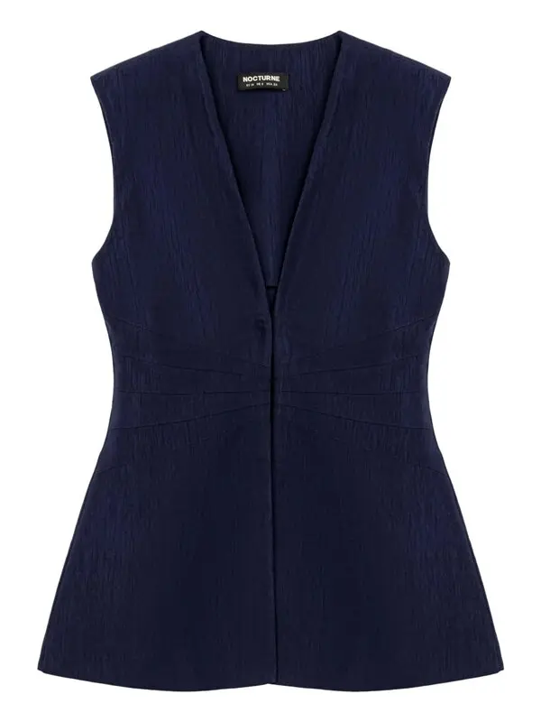 NOCTURNE Padded V-neck Vest - Blue