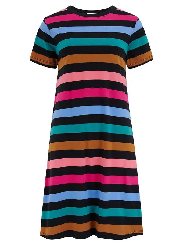 SUGARHILL BRIGHTON Sia Striped T-shirt Dress - Black