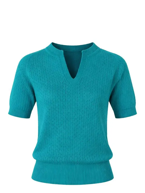 SACHA DRAKE Henley Knit Top - Green