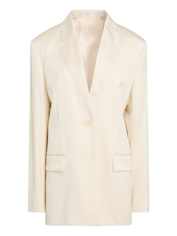 TOTEME Satin Blazer With Notched Lapels - Ivory