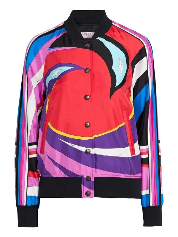 Emilio Pucci Printed Twill Bomber Jacket - Red