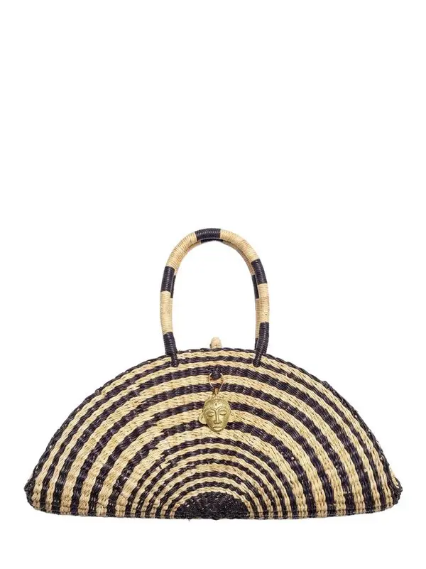 SOKONA Akua Ripple Handwoven Basket Bag - Black