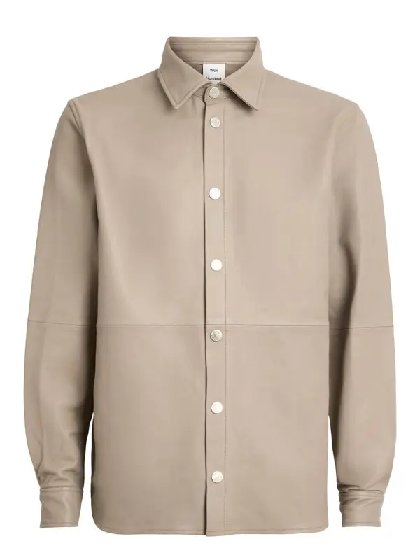 WON HUNDRED Lambskin Adriel Shirt - Beige