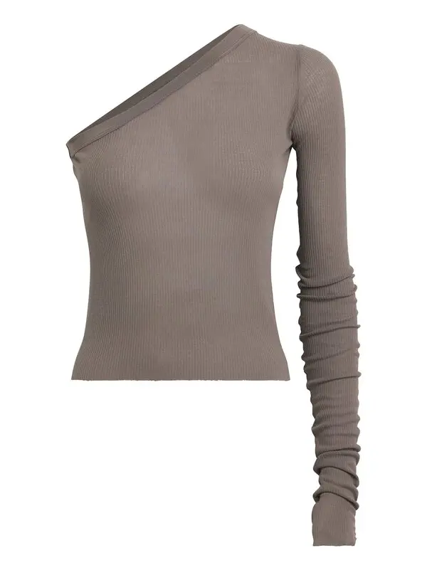 Rick Owens Asymmetrical Knit Jersey Top - Grey