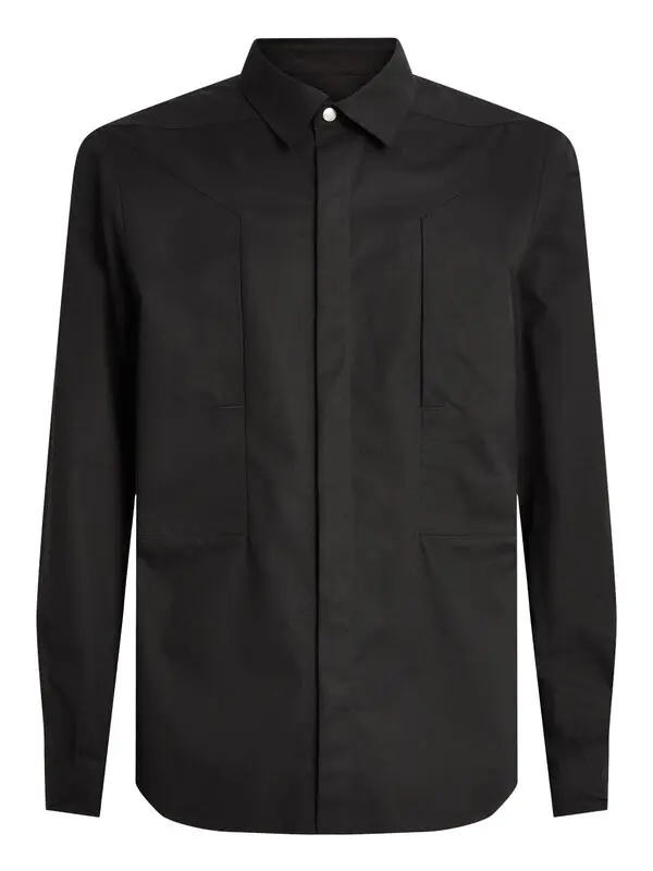 Rick Owens Cotton Fog Overshirt - Black