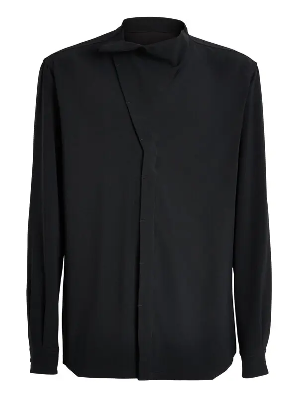 Rick Owens Cady Draped Island Shirt - Black