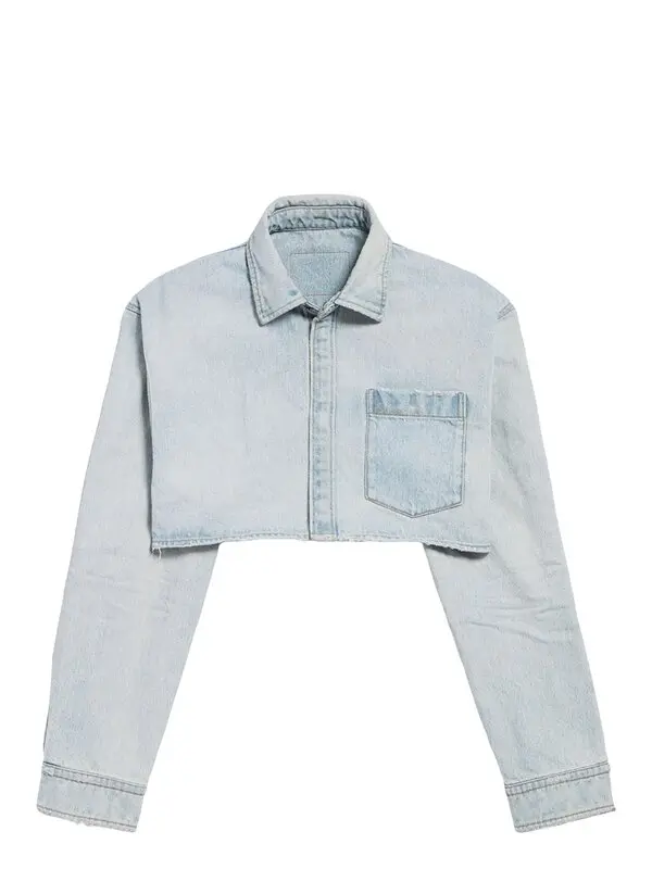 Balenciaga Cropped Denim Shirt - Blue