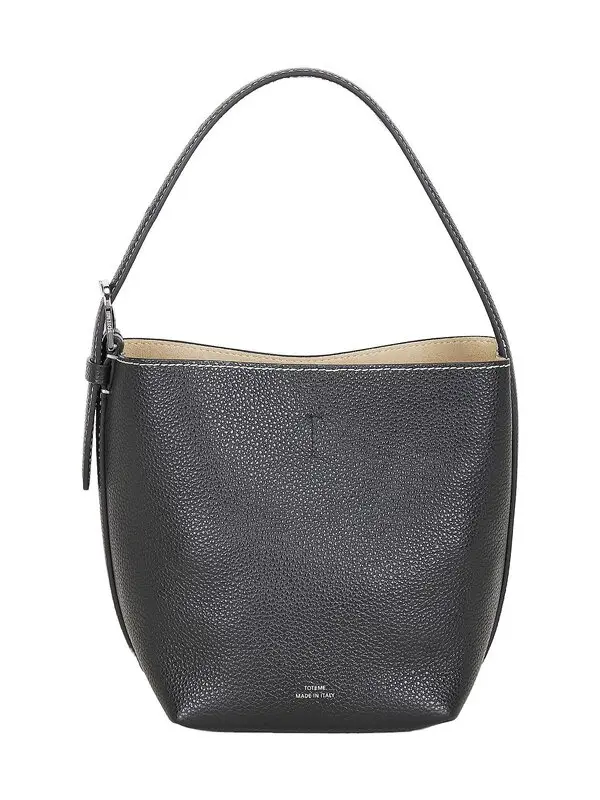 TOTEME Small Belted Leather Tote Bag - Black