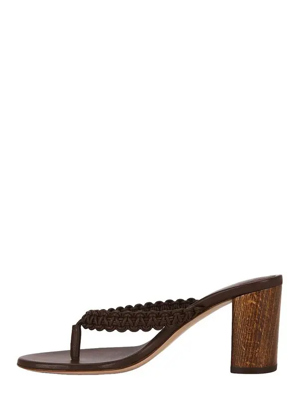 GIANVITO ROSSI Braided Thong Sandal - Brown