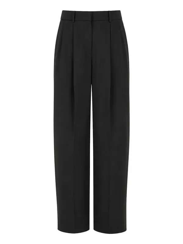 Michael Kors Wide-leg Pleated Trousers - Black