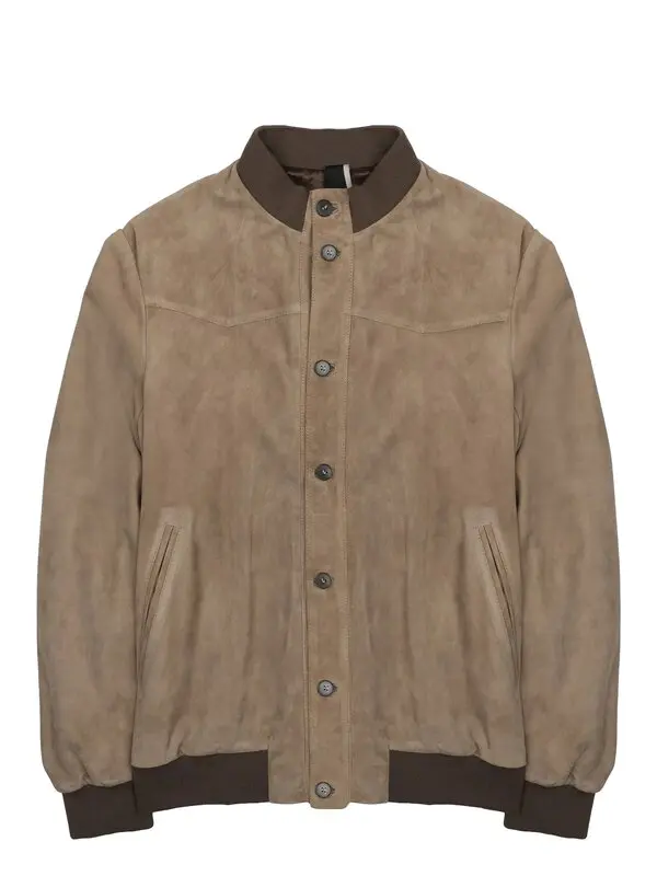 LOW BRAND Giacca Bomber In Suede - Beige