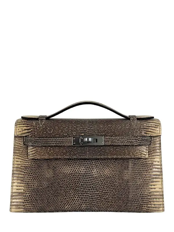 Hermès Kelly Lizard Ombre Palladium Hardware - Brown