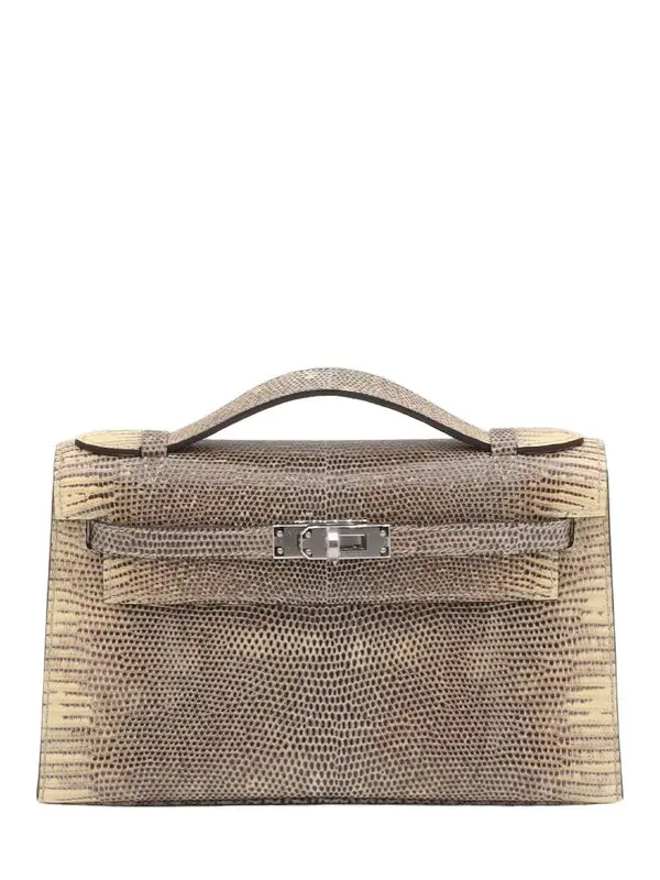 Hermès Kelly Lizard Ombre Palladium Hardware - Brown