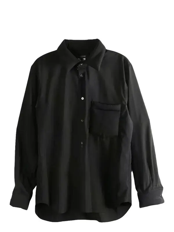 Comme Des Garçons Long-sleeve Chest-pocket Shirt - Black