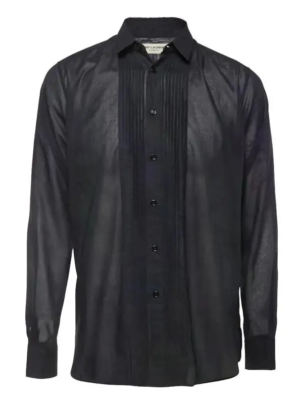 Saint Laurent Pintuck-detail Shirt - Blue