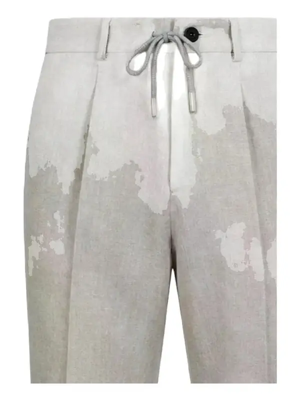 FRADI Pleated Drawstring Trousers - Grey