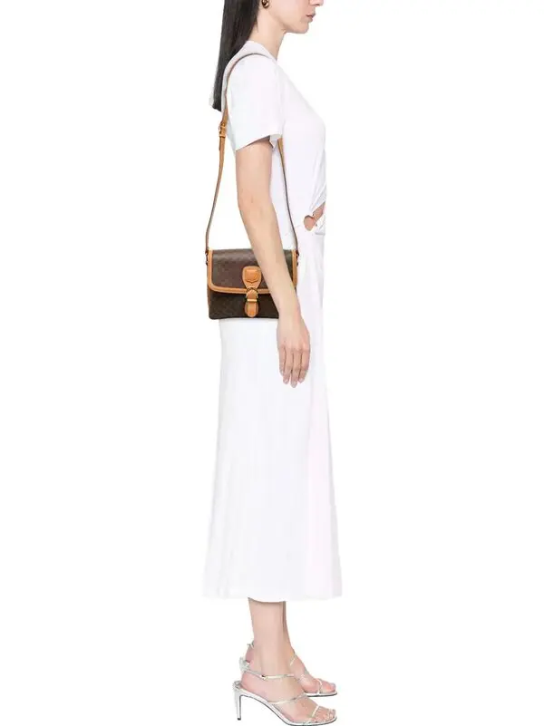 Celine Macadam Coated Canvas Crossbody Bag - Brown