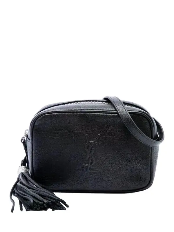 Saint Laurent Lambskin Monogram Lou Tassel Belt Bag - Black