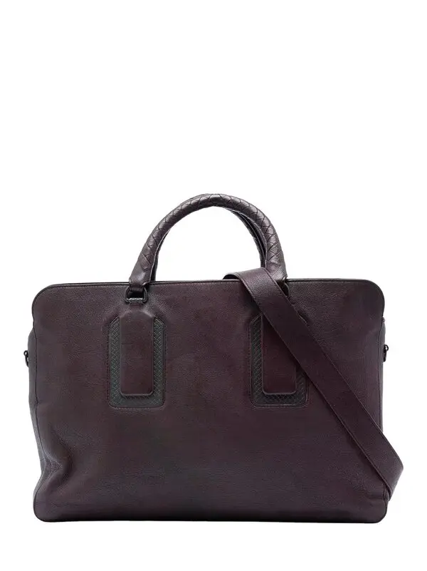 Bottega Veneta Woven Leather Business Bag - Red