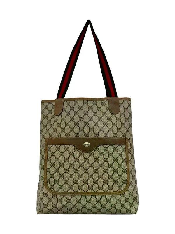 Gucci 20th Century Gg Supreme Web Tote Bag - Brown