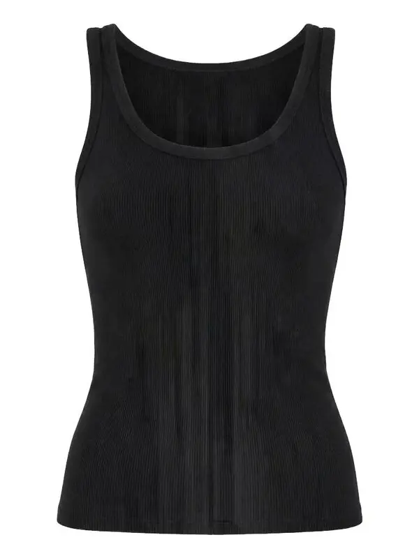 PATRICK ASSARAF Ribbed Knit Tank Top - Black