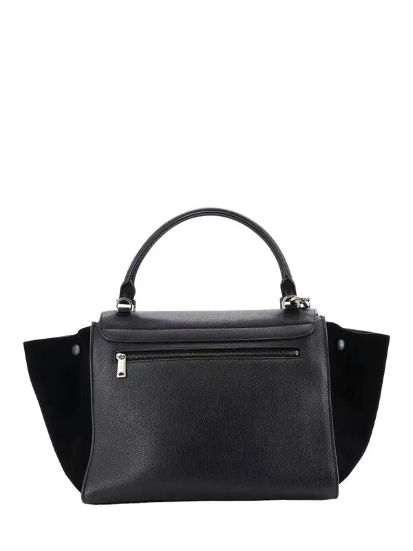 Celine Trapeze Bag Leather Medium Satchel - Black
