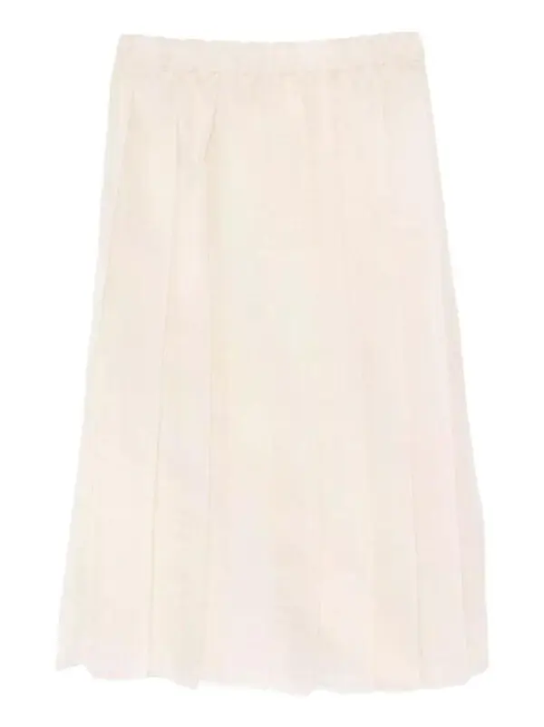 Fabiana Filippi Pleated Semi-sheer Midi Skirt - Neutrals