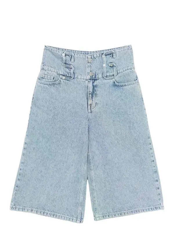Stine Goya High-waisted Panelled Shorts - Blue