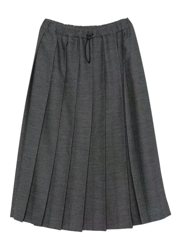 Fabiana Filippi Pleated Midi Skirt With Drawstring Waistband - Grey
