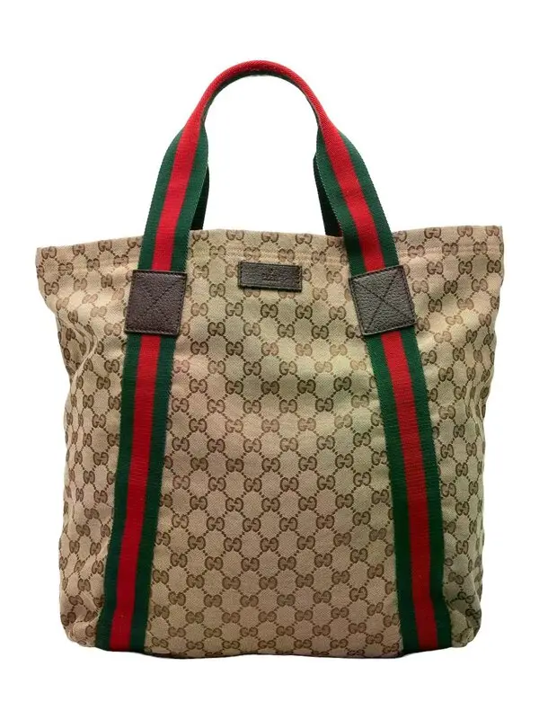 Gucci Gg Canvas Web Tote Bag - Neutrals