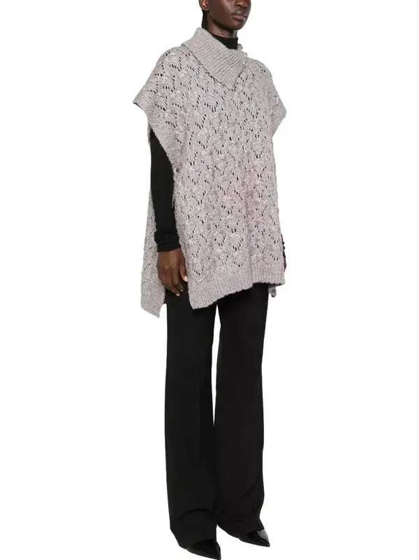 Fabiana Filippi Open-knit Poncho - Grey