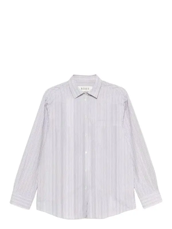 RÓHE Striped Cotton Shirt - Grey