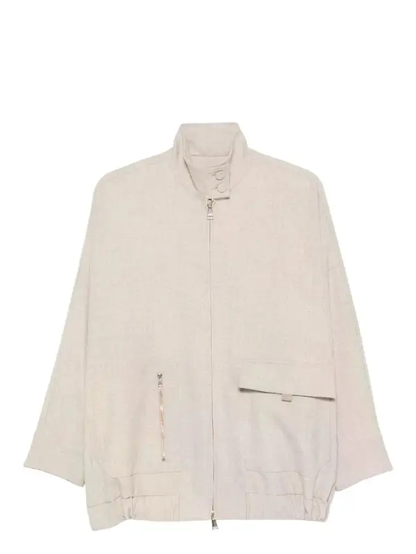 Fabiana Filippi High-neck Zip-up Jacket - Neutrals