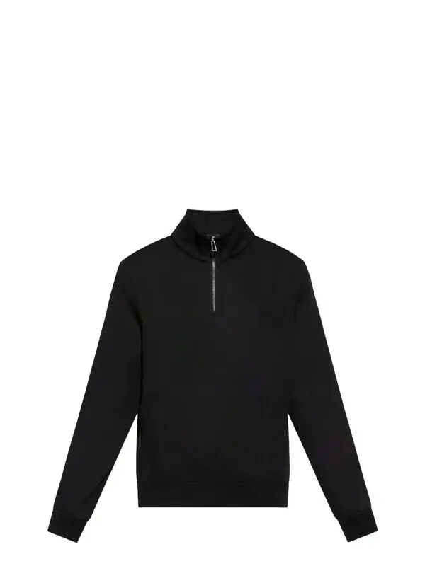 MPS Quarter-zip Cotton Sweatshirt With Side Stripe Detail - Black
