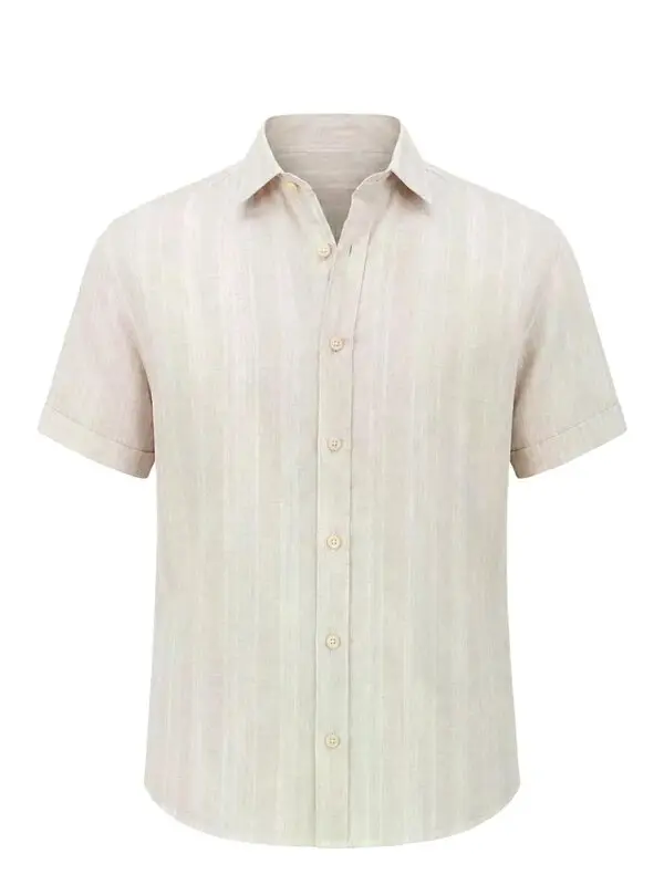 PYA Stripe-pattern Short-sleeve Shirt - Neutrals