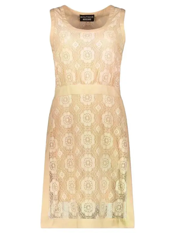 Moschino Lace Overlay Sleeveless Mini Dress - Neutrals
