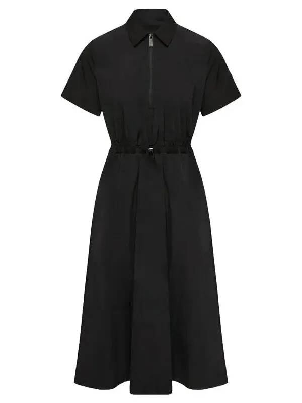 Moncler Drawstring Waist Zip-up Midi Dress - Black