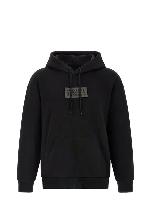 MAISON MARGIELA Logo Patch Drawstring Hoodie - Black